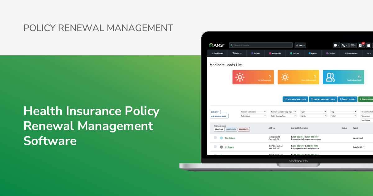 Health Insurance Policy Renewal Management Software | AMS+